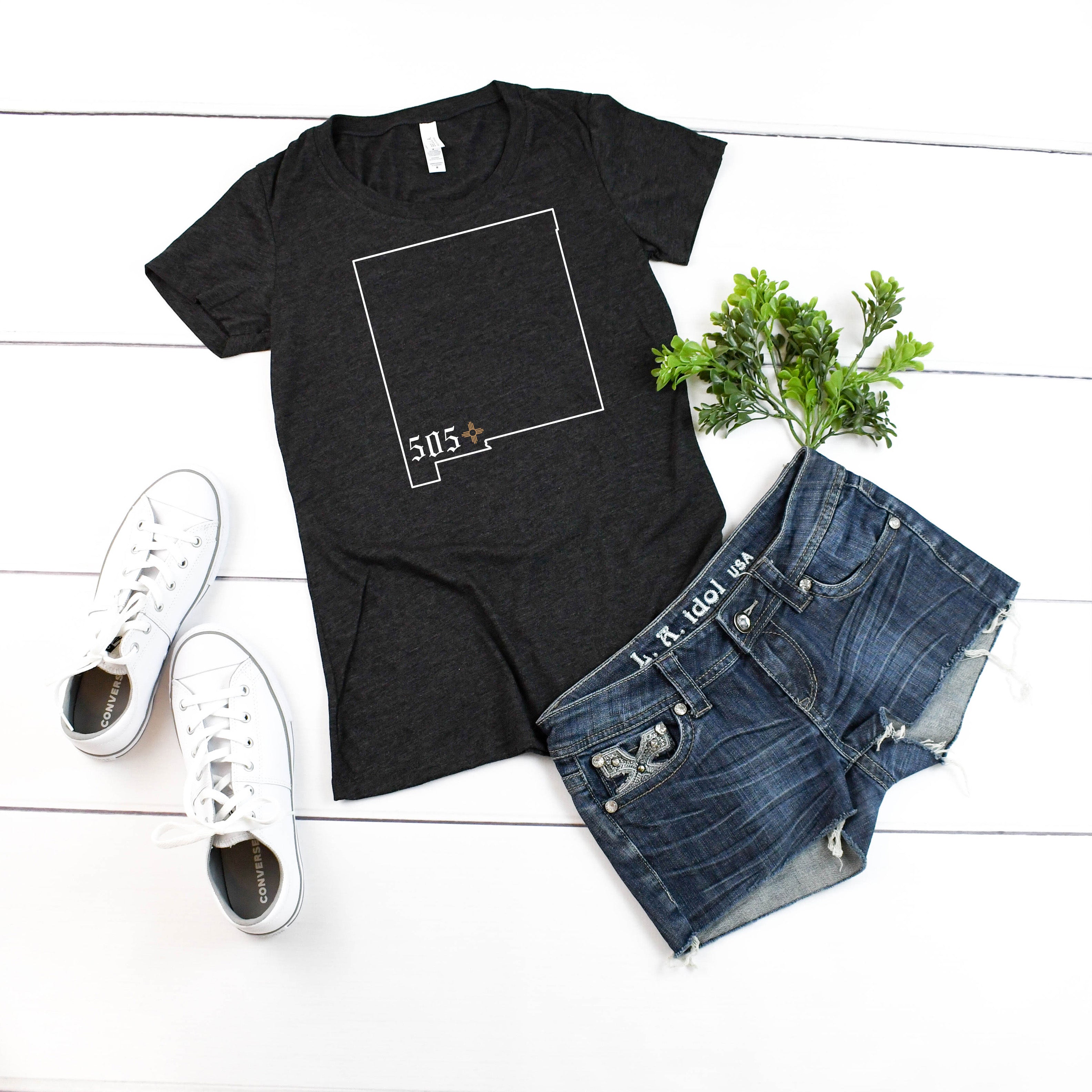 New Mexico 505 zia state outline tee- Unisex Triblend – The Cut